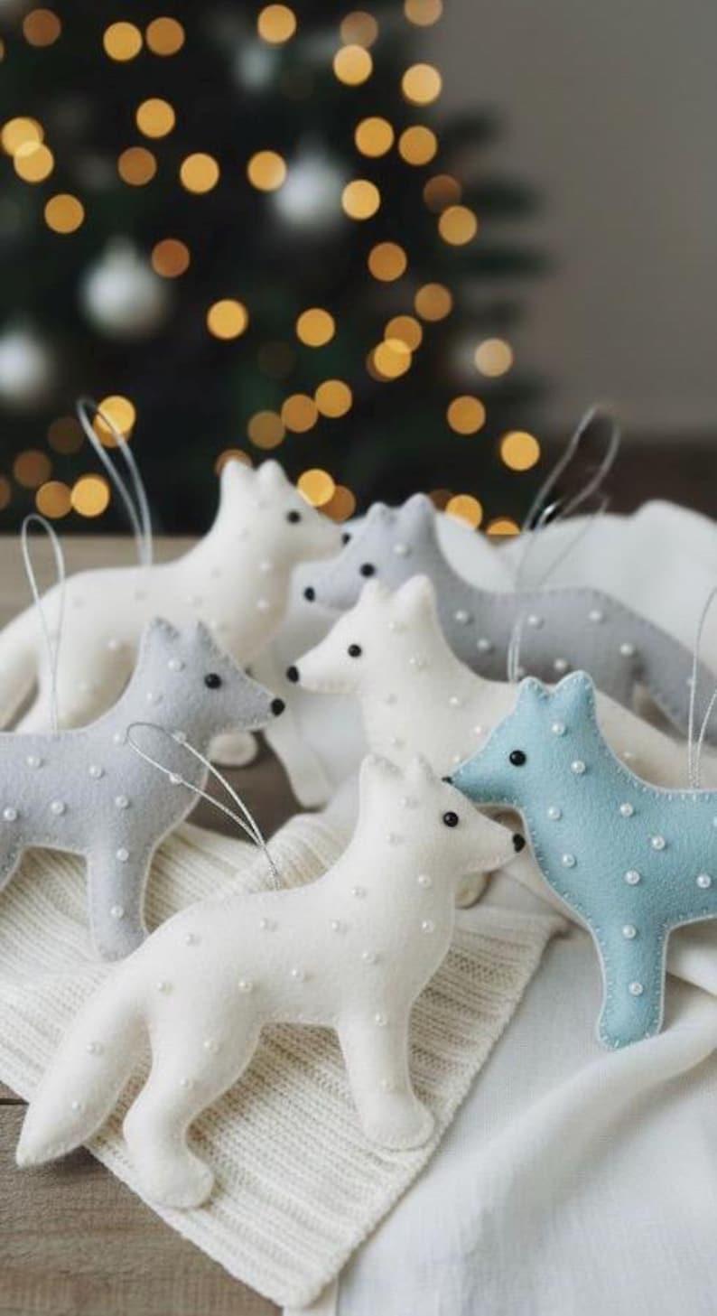Beginner Snow Fox, Felt Ornament Pattern, Christmas Felt Ornament ...