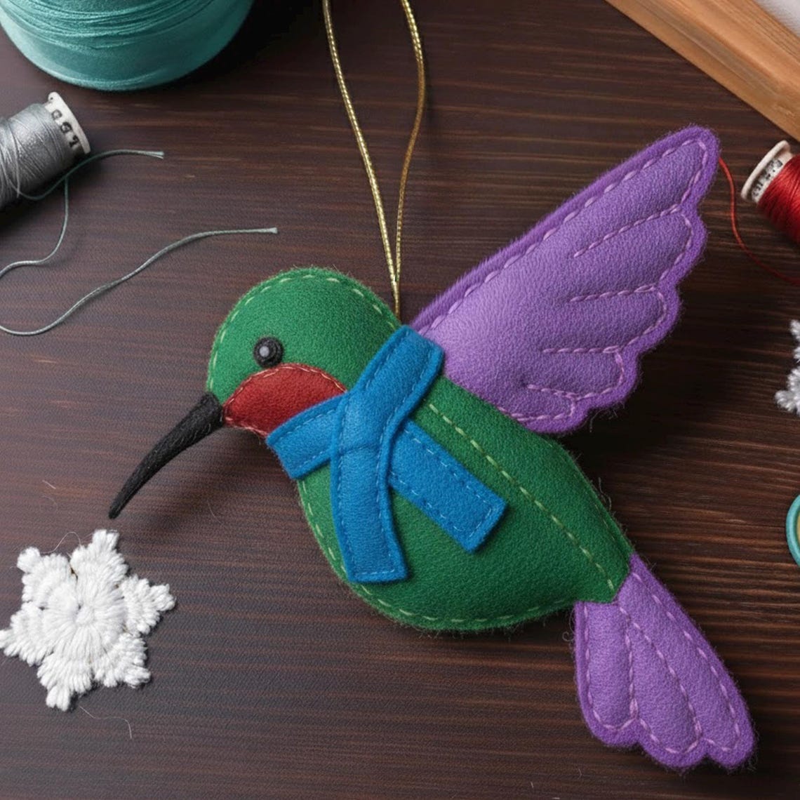 Hummingbird in Scarf, Sewing Pattern, Christmas Ornament Easy, Teddy ...