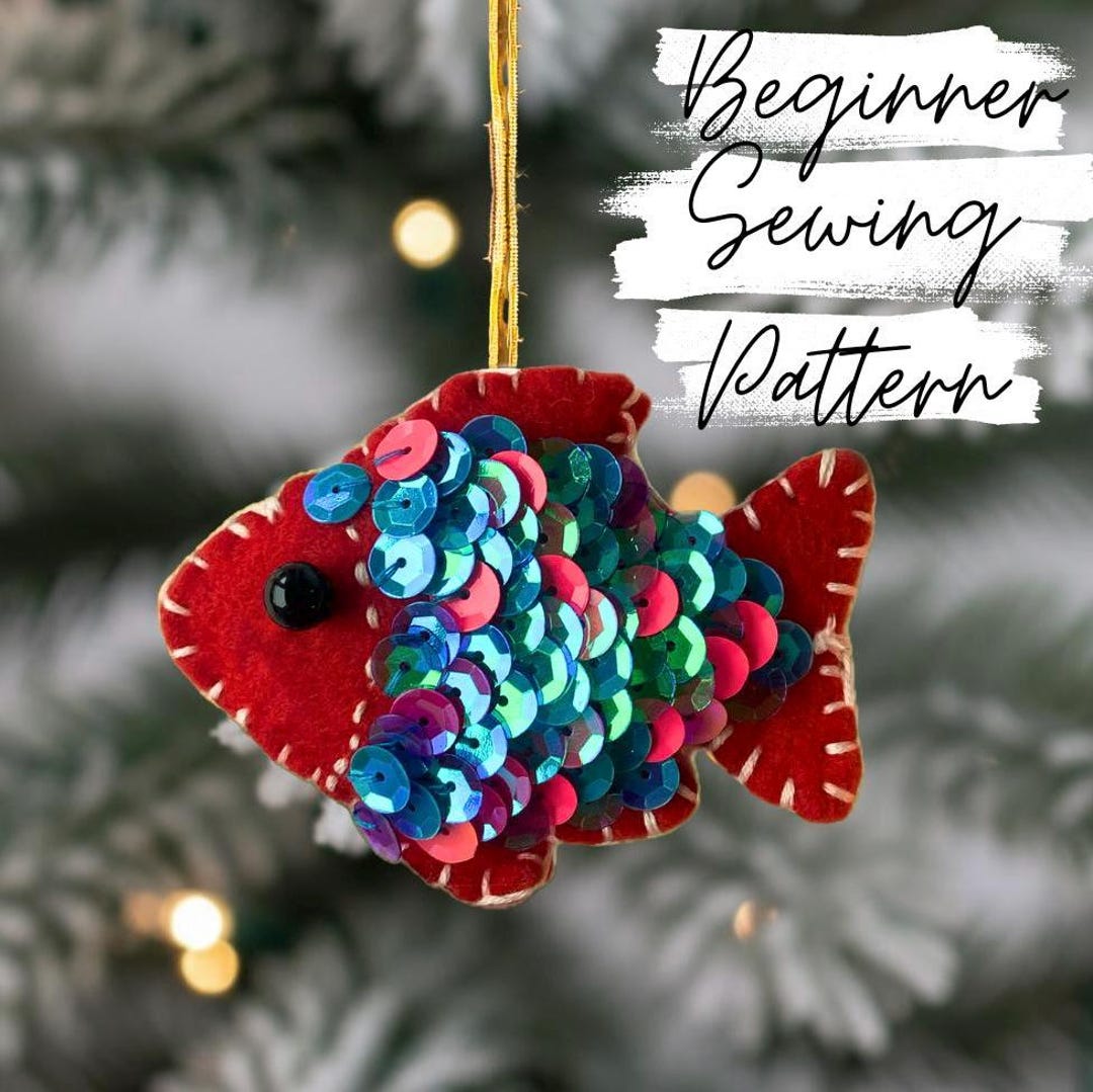 Easy, Sequin, Fish, Ornament Pattern, SEWING PATTERN, Hand, Sea, Easy ...