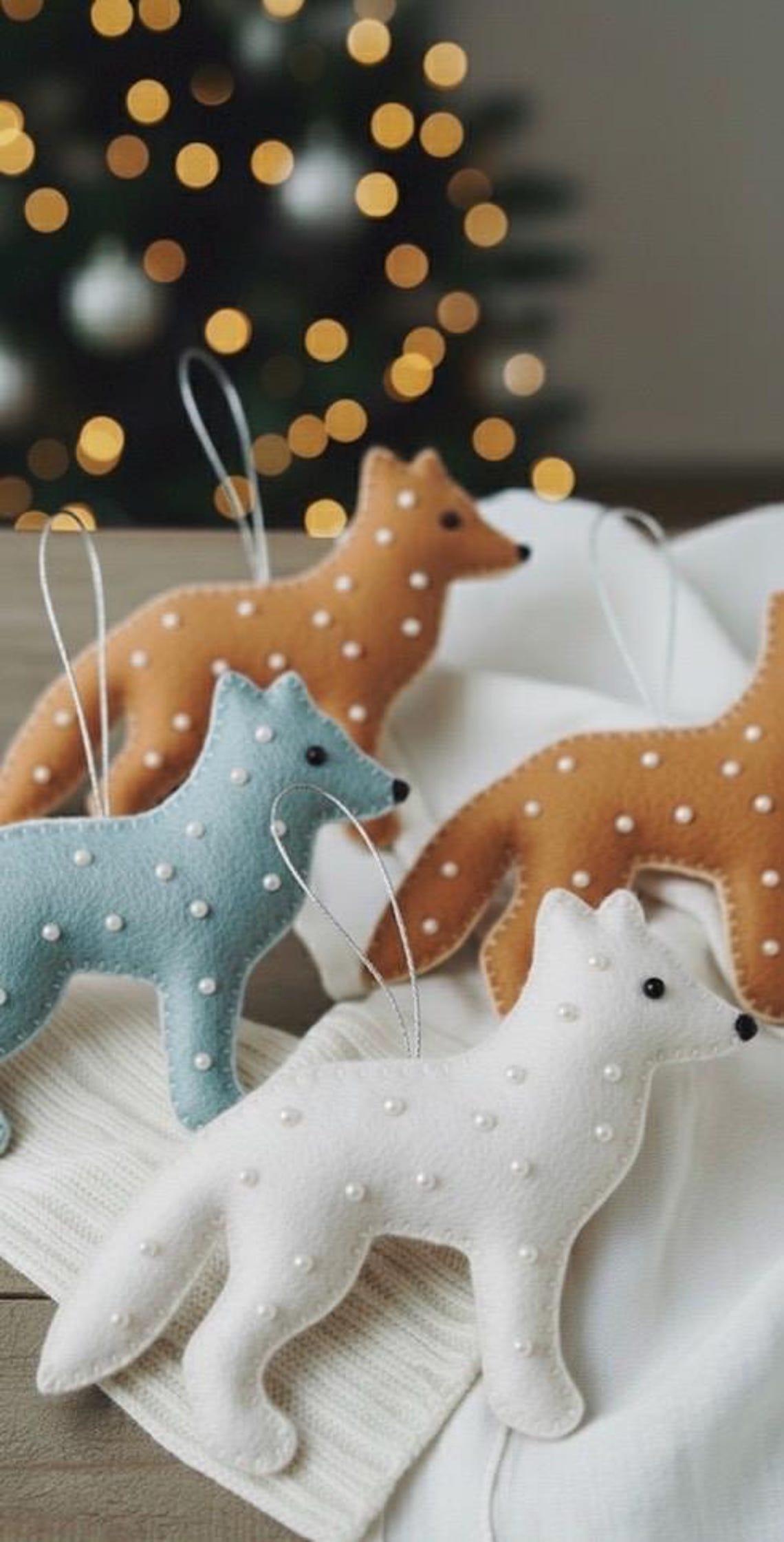 Beginner Snow Fox, Felt Ornament Pattern, Christmas Felt Ornament ...
