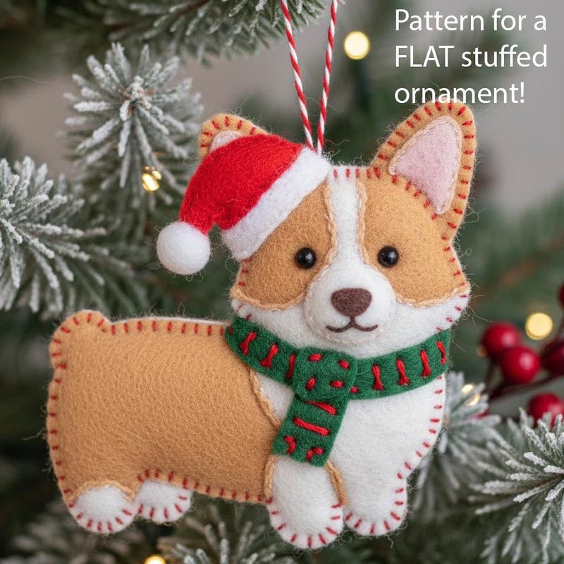 Felt Dog Decoration Pattern - Etsy UK