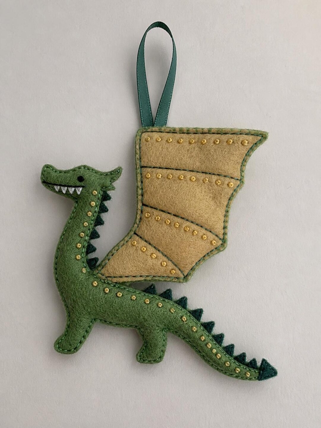 Dragon Felt Pattern - Embroidery Optional Felt Ornament Pattern, Felt ...