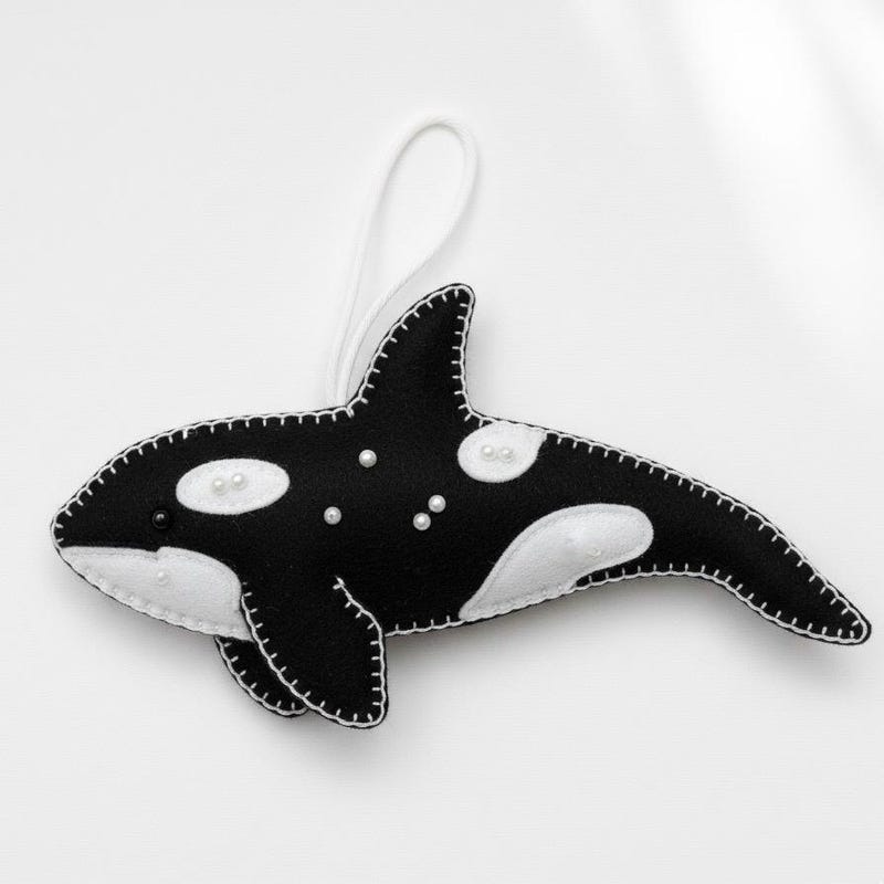 Felt Whale Tree Decoration - Etsy UK