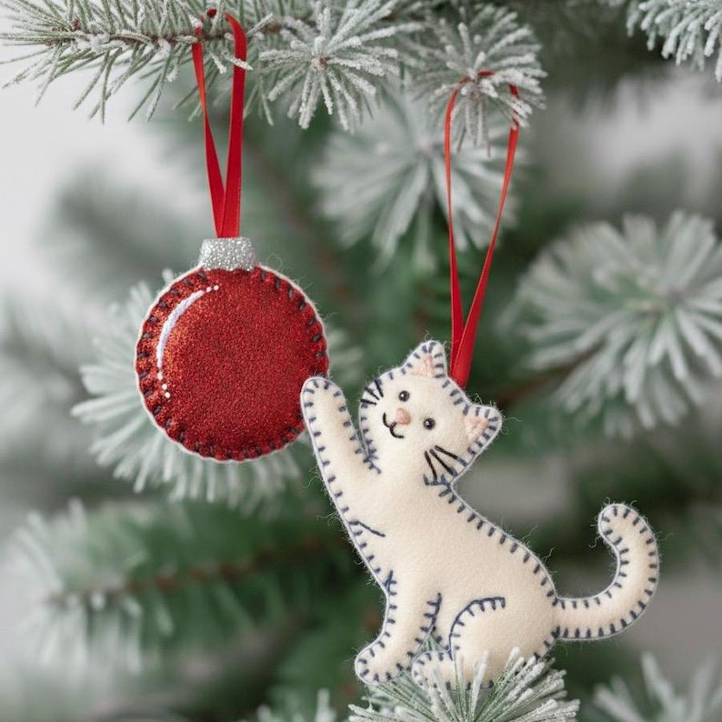 Easy Kitty, Bauble, Sewing PATTERN, PDF, Ornament, Tree, Christmas ...