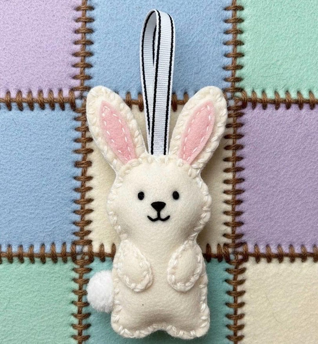 Bunny Hand Sewing PDF Pattern FLAT Ornament, DIY, Craft, Felt, Mobile ...