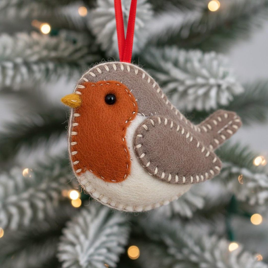 PDF Robin Christmas Ornament, Hand Sewing PATTERN, Tree, Toy, Cute ...