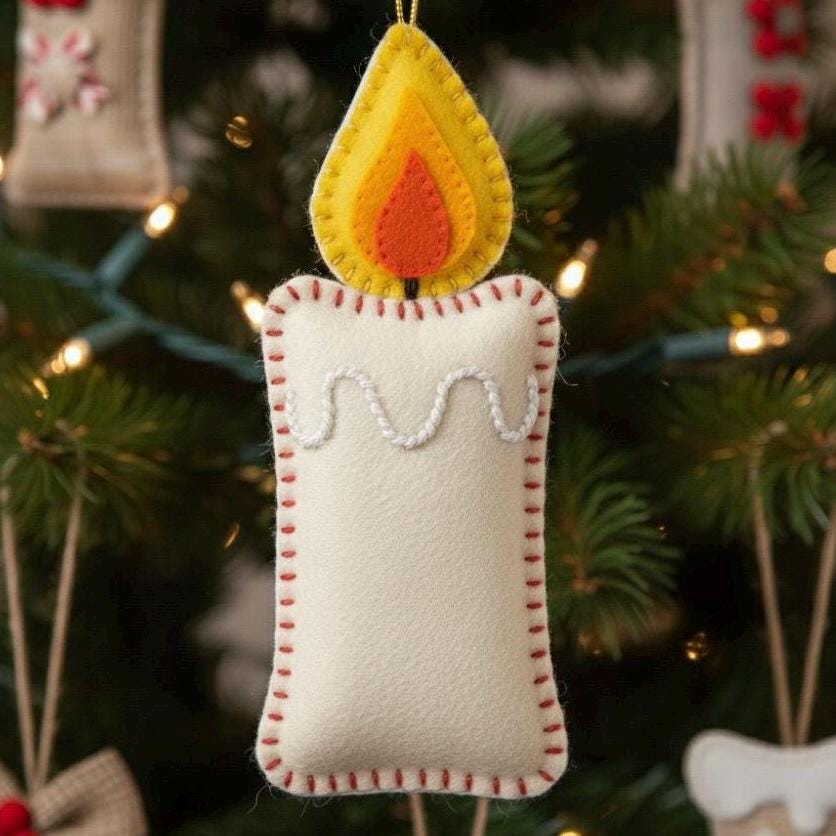 EASY Candle, Sewing Pattern, SVG, Christmas Tree Decoration, Decor ...