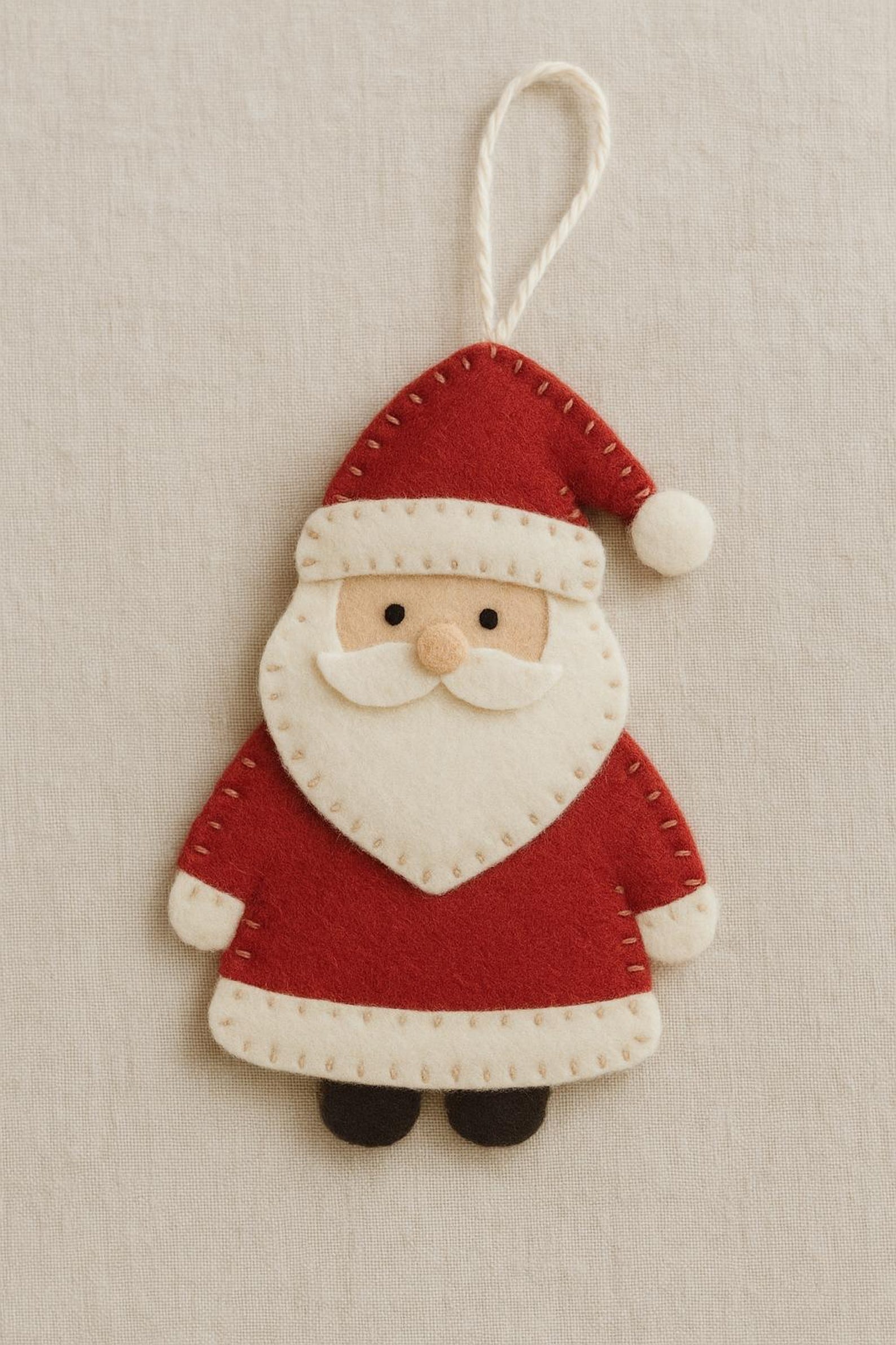 Beginner Santa Felt Ornament Pattern, Holiday Crafts, Xmas Craft, Diy ...