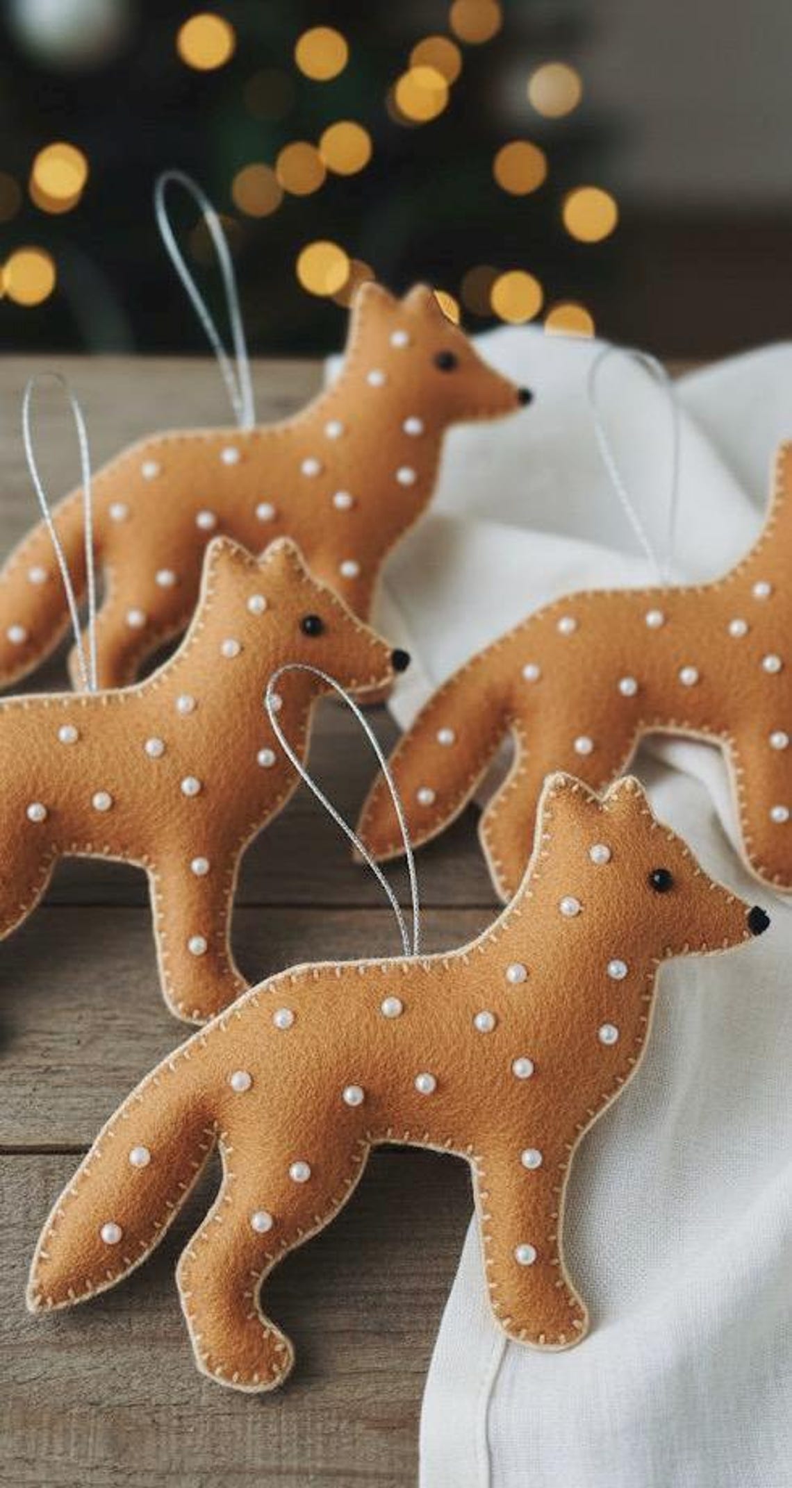 Beginner Snow Fox, Felt Ornament Pattern, Christmas Felt Ornament ...