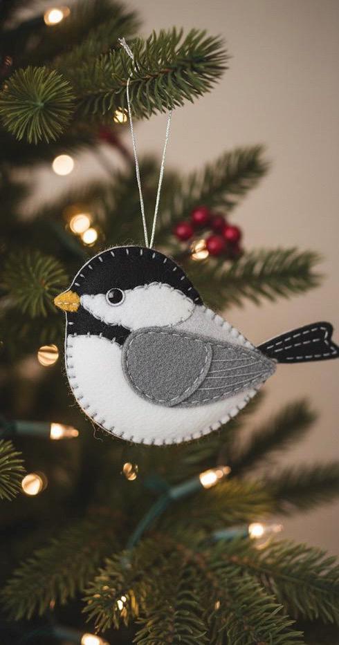 Chickadee, Felt, Sewing Pattern, Toy, Ornament, Tree, Cute, Teddy ...