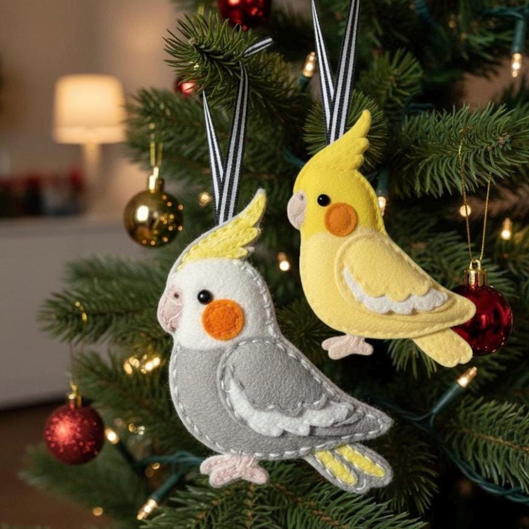 Cockatiel, Felt Pattern, Ornament Pattern, DIY, Craft, Mobile, Bird ...