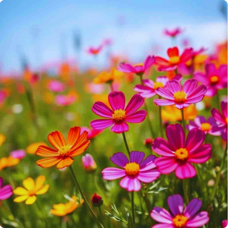100 Cosmos Dwarf Sensation Mix Seeds | Red, Pink, White Flowers | Non ...