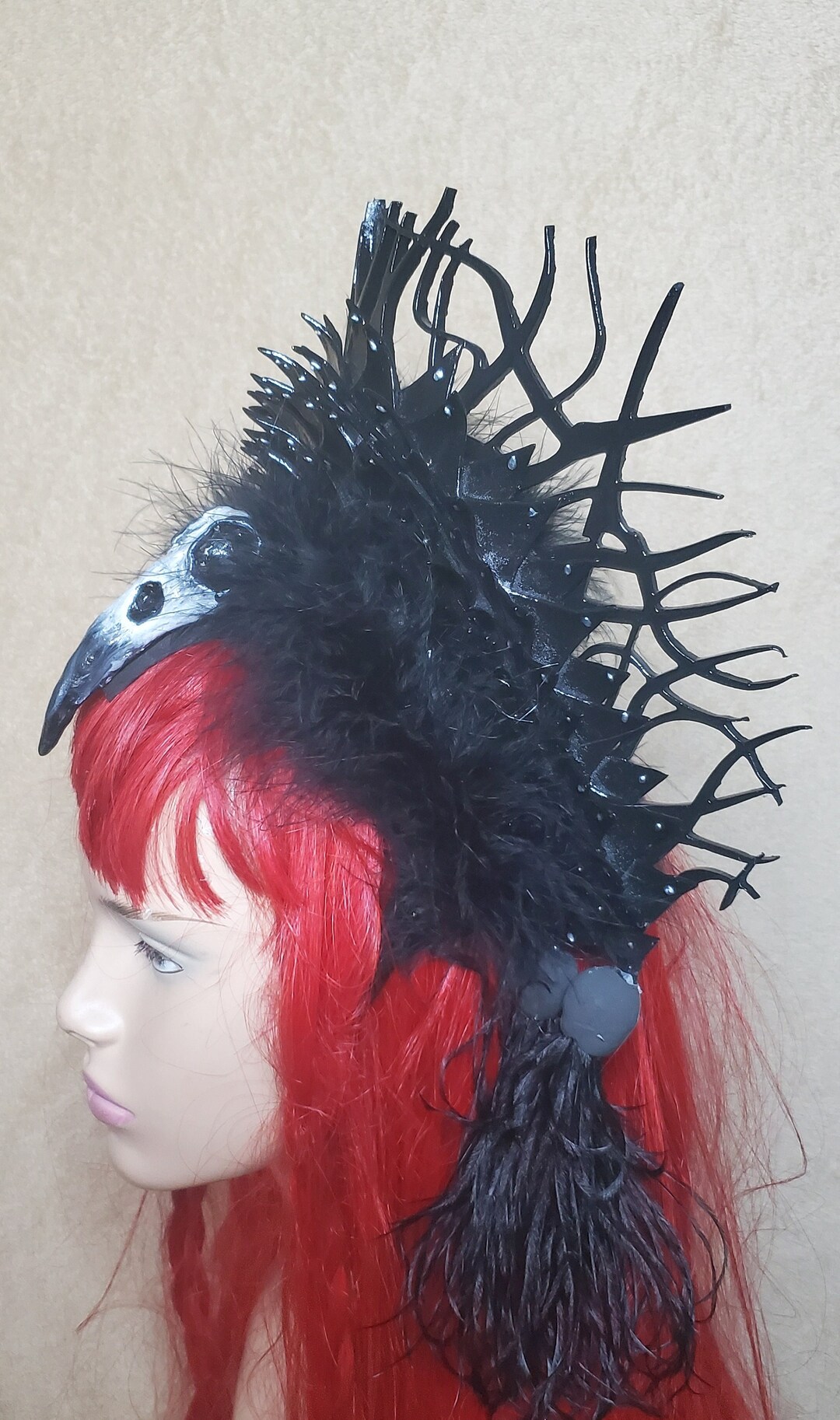Gothic Black Raven Headdress - Etsy