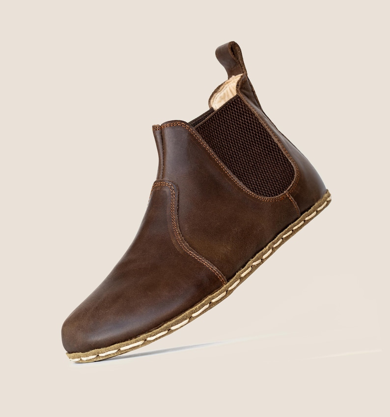 Men Outdoorsman Barefoot Chelsea Boot – Handmade Earthing Leather ...