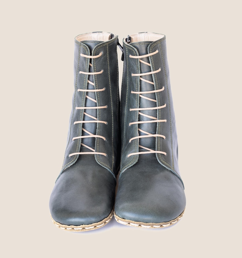 Barefoot Boots Women – Grounding Leather Ankle Boots, Wide Toe Box ...
