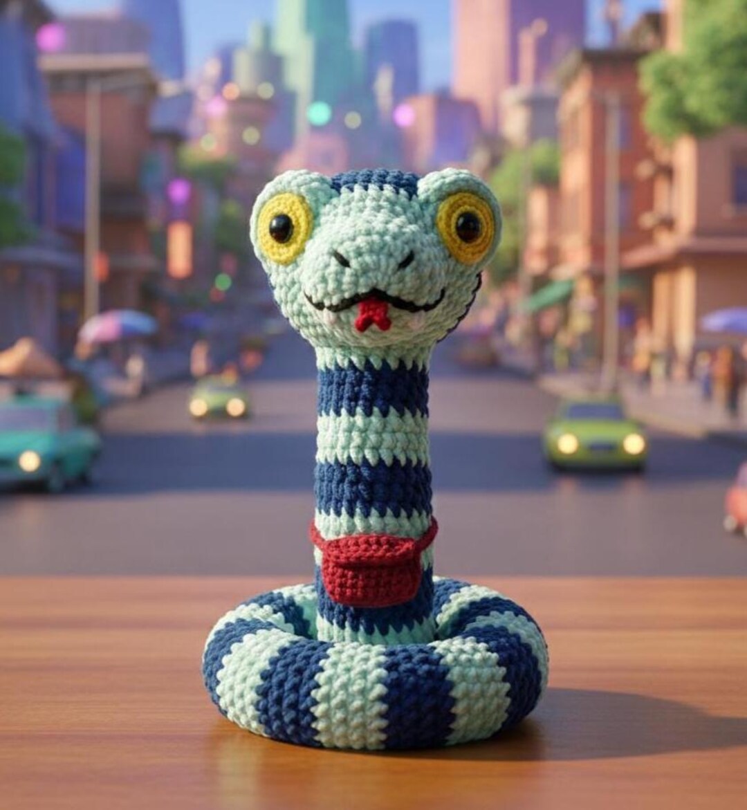 Handmade Gary De’snake Amigurumi, Crochet Snake Toy, Cute Stuffed ...
