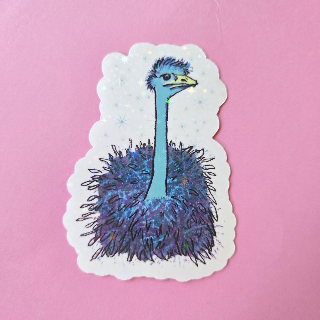 Holographic Star Ostrich Sticker, Vinyl Laptop or Water Bottle Die Cut ...