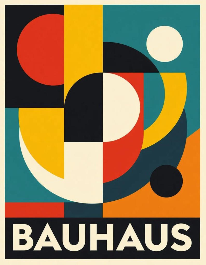 Geometric Bauhaus Poster | Modern Abstract Wall Art | Minimalist ...