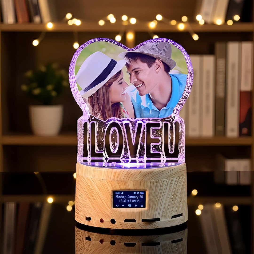 Personalized Crystal Music Box – Bluetooth Rotating LED Night Light ...