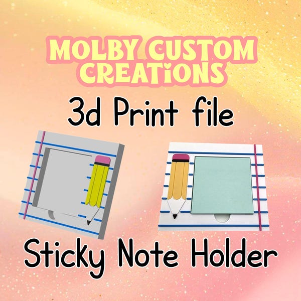 Post It Note Holder Stl 3d Print File - Etsy
