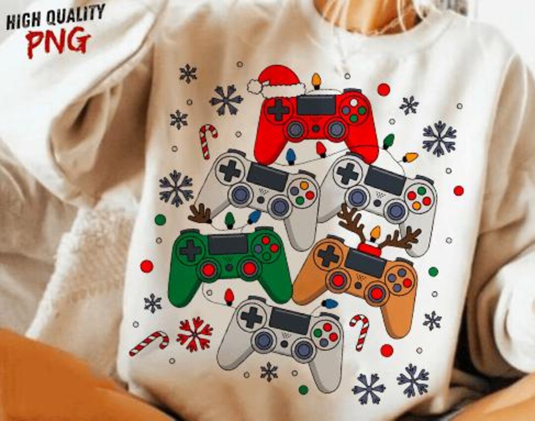 Christmas Gamer Controller PNG | Colorful Gaming Controller Christmas ...