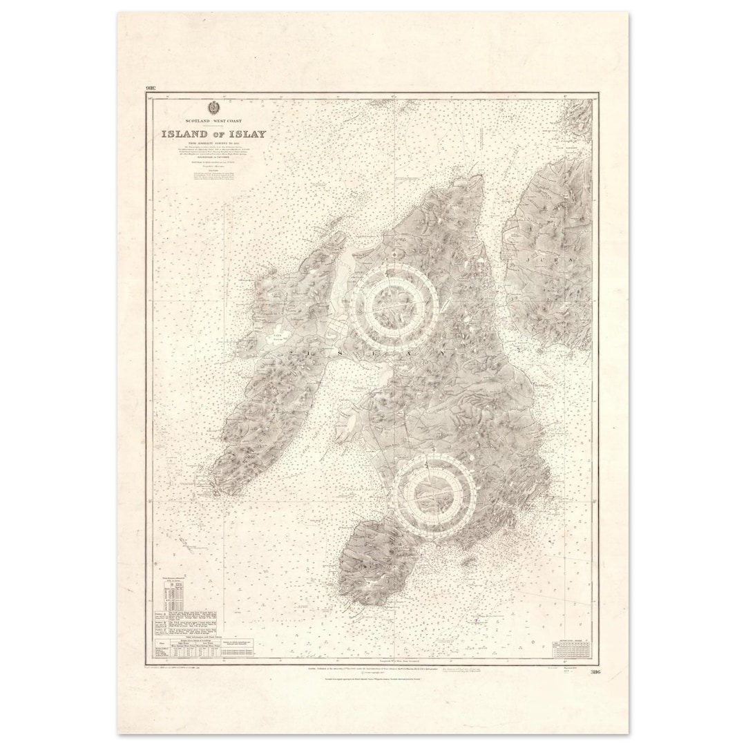 1948 Antique Map of Island of Islay (inner Hebrides) – Nautical Chart ...