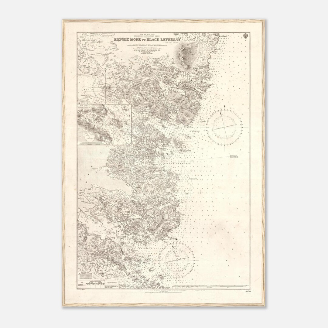 1938 Antique Map of Outer Hebrides (north Uist, Benbecula & South Uist ...