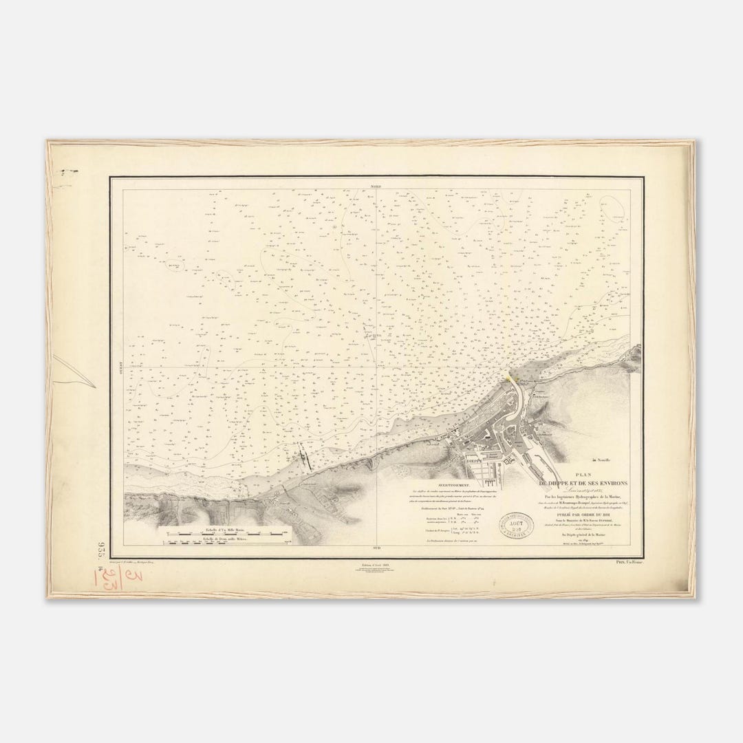 1889 Antique Map of Dieppe & the Alabaster Coast (normandy) – Nautical ...