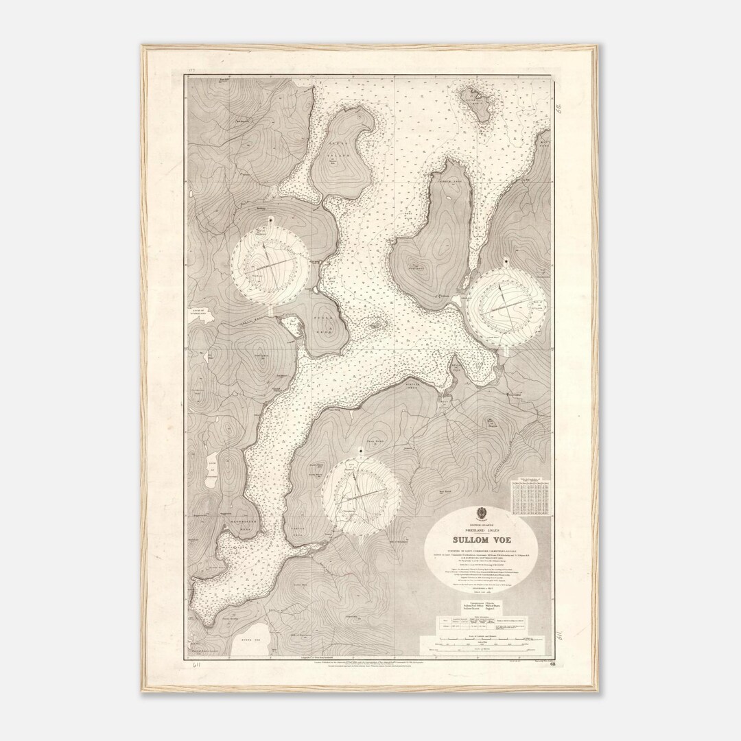 1944 Antique Map of Sullom Voe (shetland) – Nautical Chart – No. 611 ...