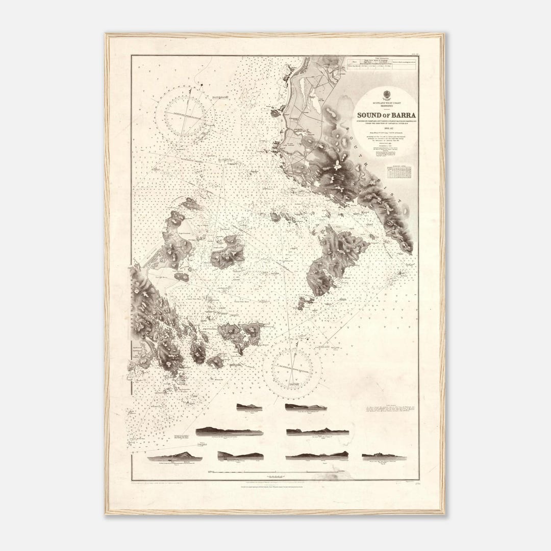 1953 Antique Map of Sound of Barra (eriskay & South Uist) – Nautical ...