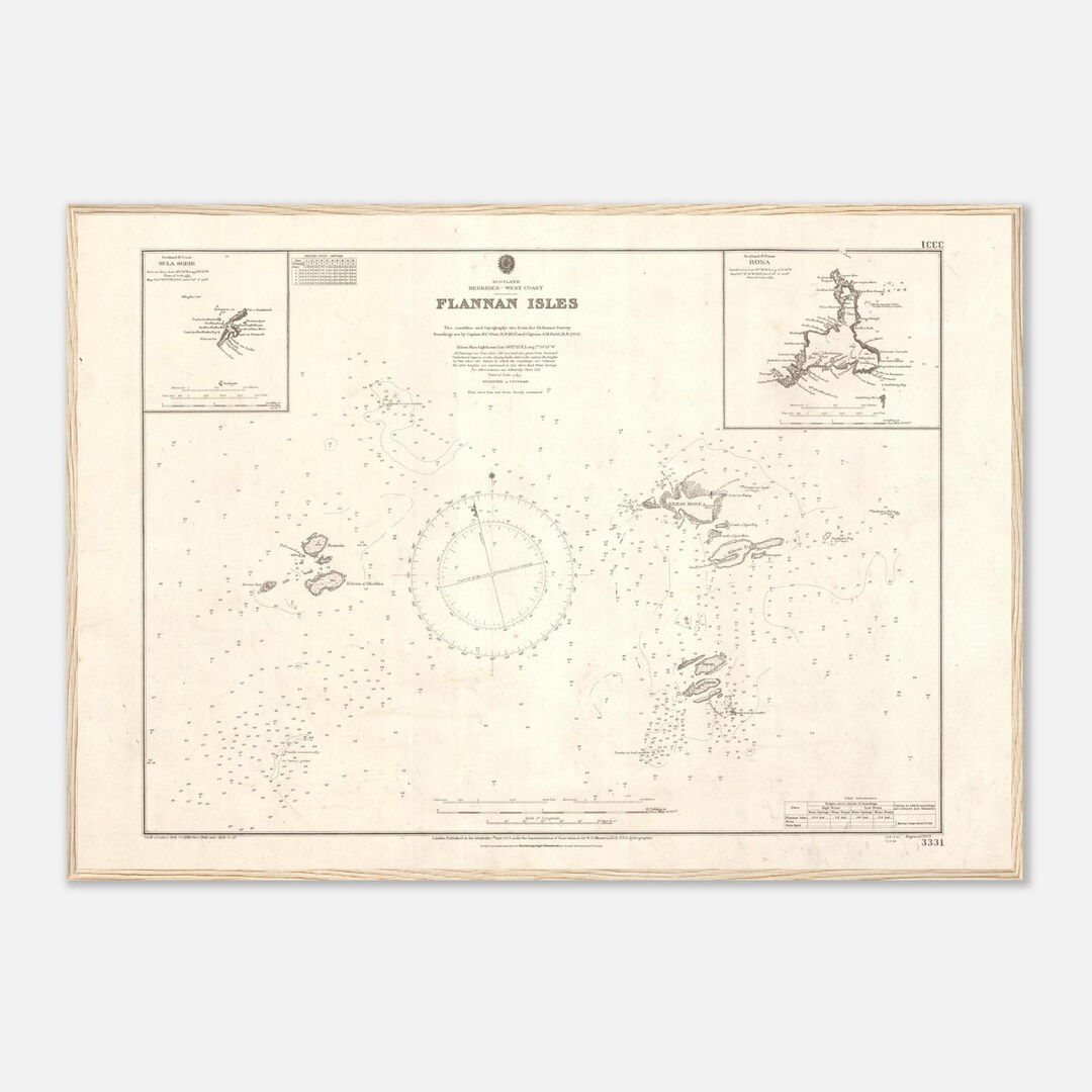 1959 Antique Map of Flannan Isles, North Rona & Sula Sgeir – Nautical ...