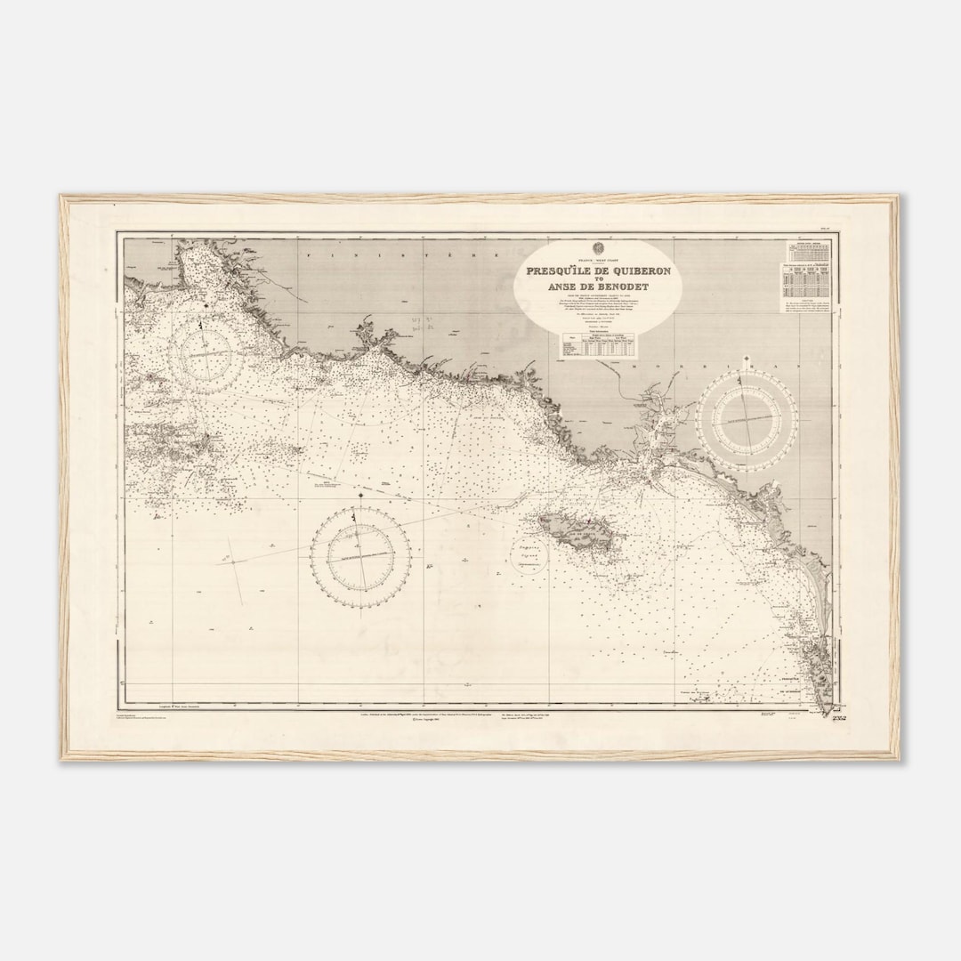 Historic Nautical Map of Presqu’île De Quiberon to Anse De Bénodet ...