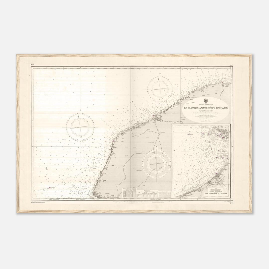 Historic Nautical Map of Le Havre to St. Valery-en-caux (normandy ...