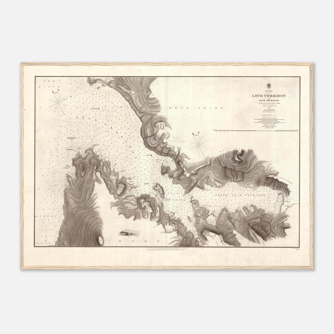 1898 Antique Map of Loch Torridon & Loch Shieldag (torridon Hills ...