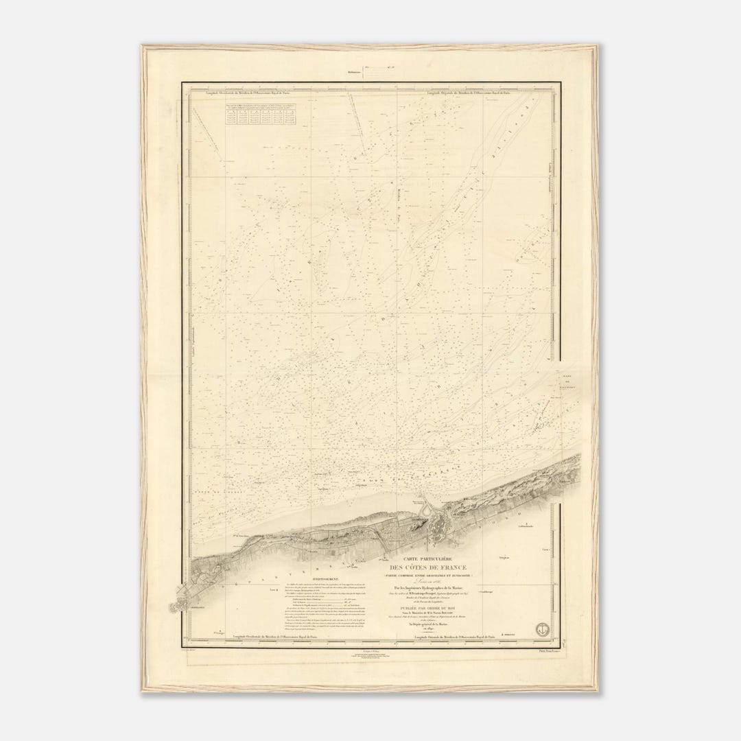 1836 Antique Map of Opal Coast (dunkirk & Gravelines) – Northern France ...