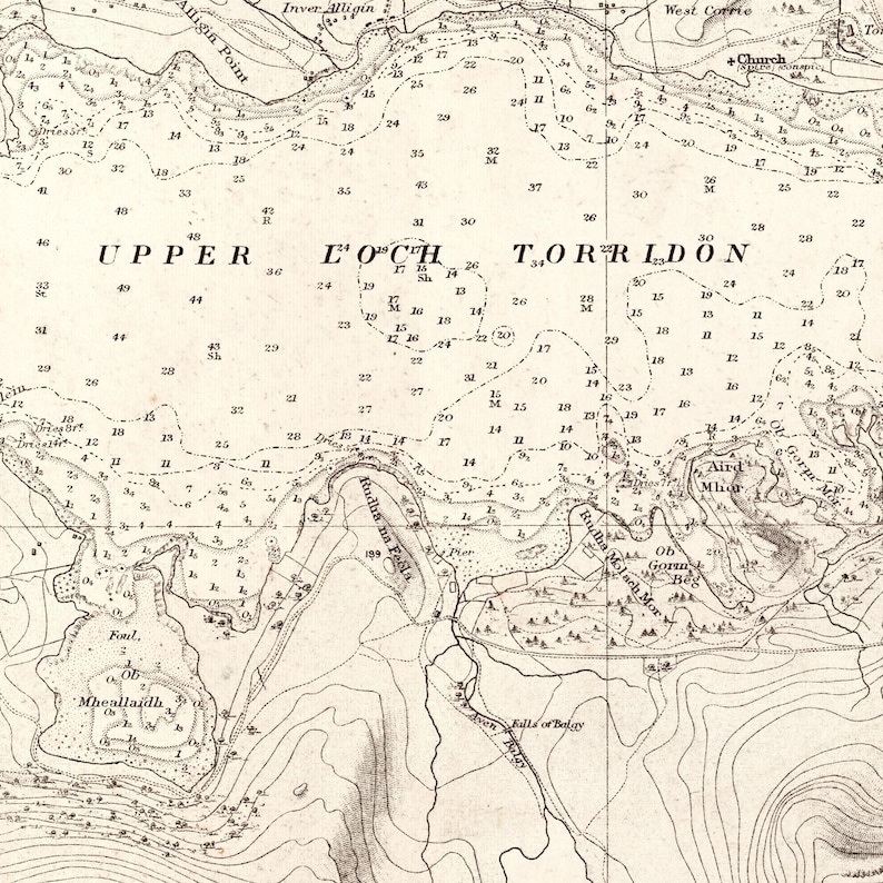 1958 Antique Map of Loch Torridon & Shieldaig (war Memorial Edition ...