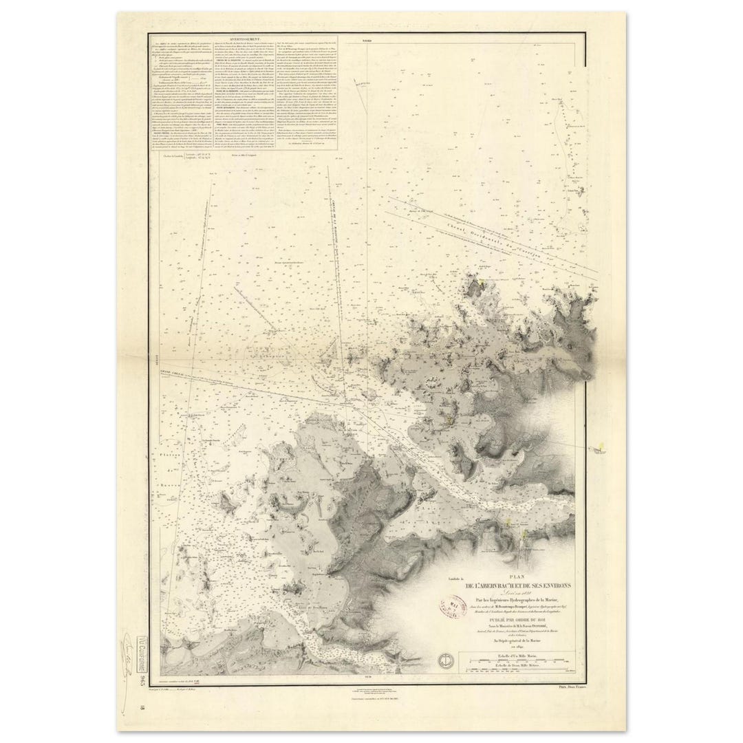 1897 Antique Map of Aber Wrac'h & the Pagan Coast (brittany) – Nautical ...