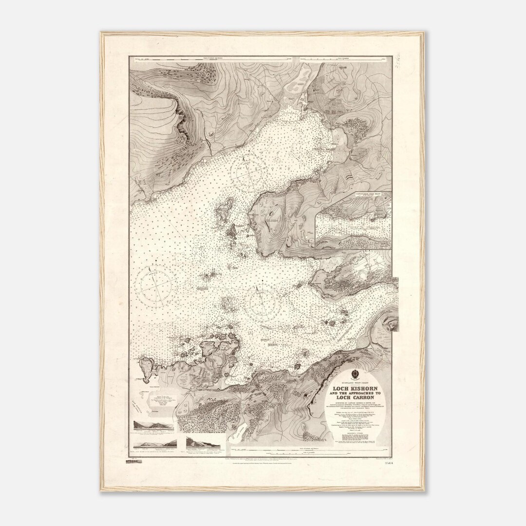 1913 Antique Map of Loch Kishorn & Plockton (loch Carron) – Nautical ...