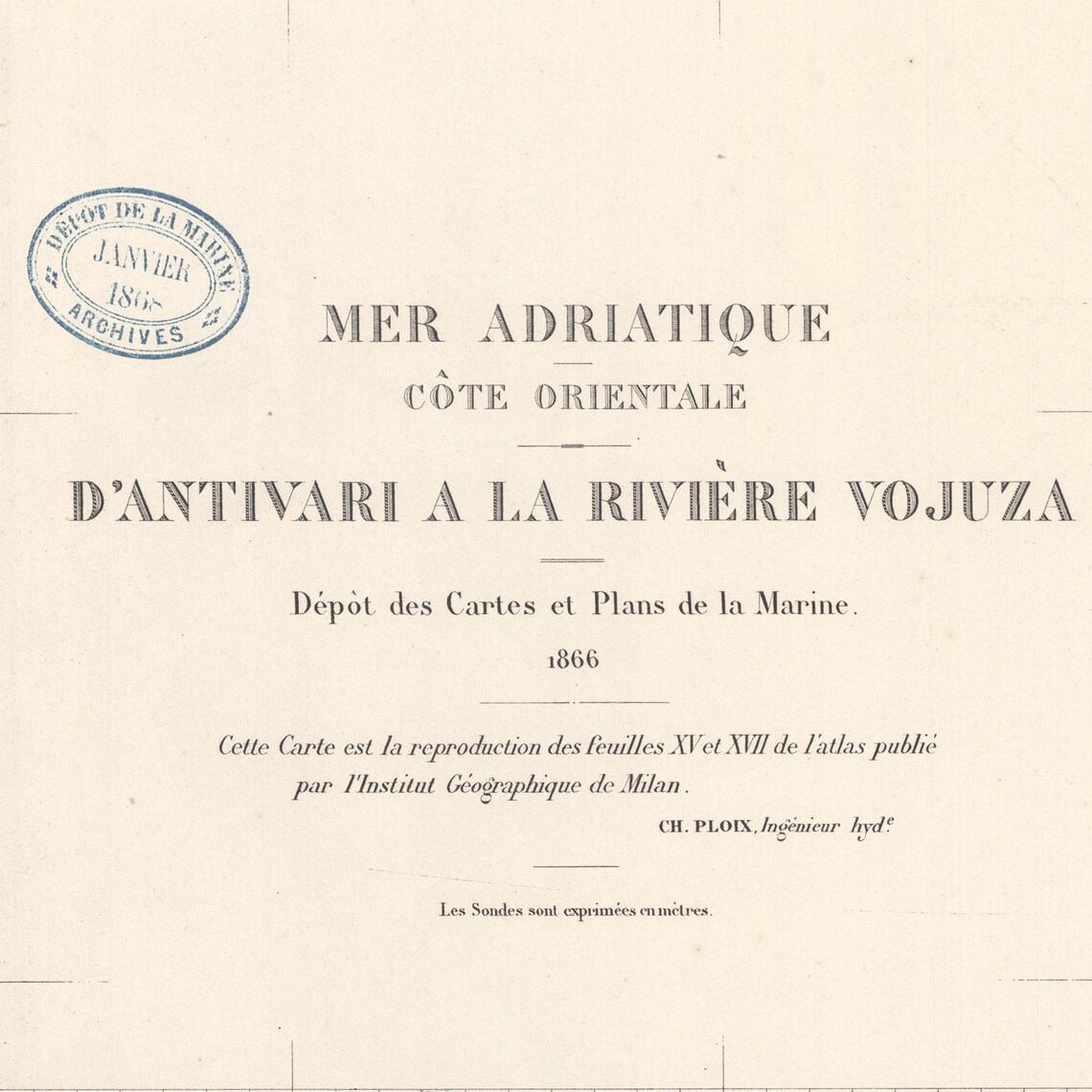 1860 Antique Map Albania Coast – Durrës, Ulcinj & Montenegro – Large ...