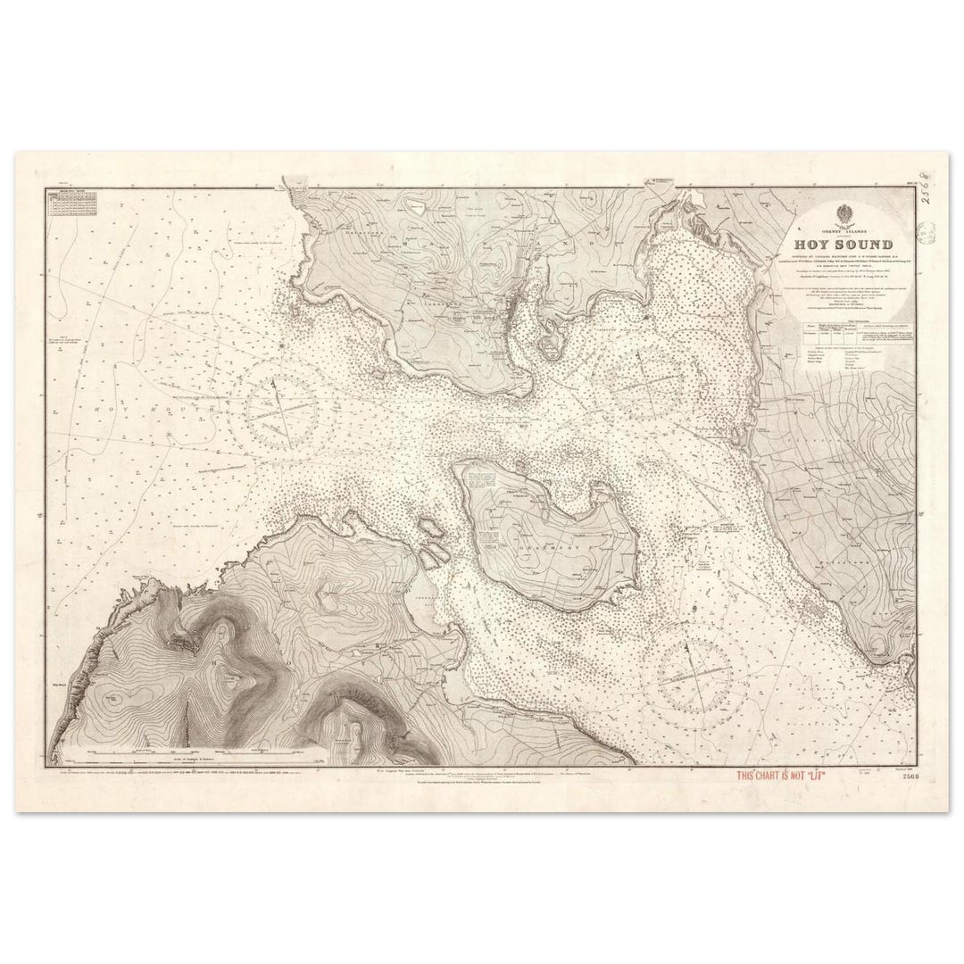 1938 Antique Map of Stromness & Hoy Sound (orkney) – Nautical Chart – No. 2568 – Poster – Wall ...
