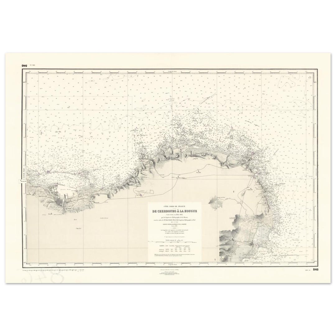 1837 Antique Map of Cherbourg to Barfleur (val De Saire) – Normandy ...