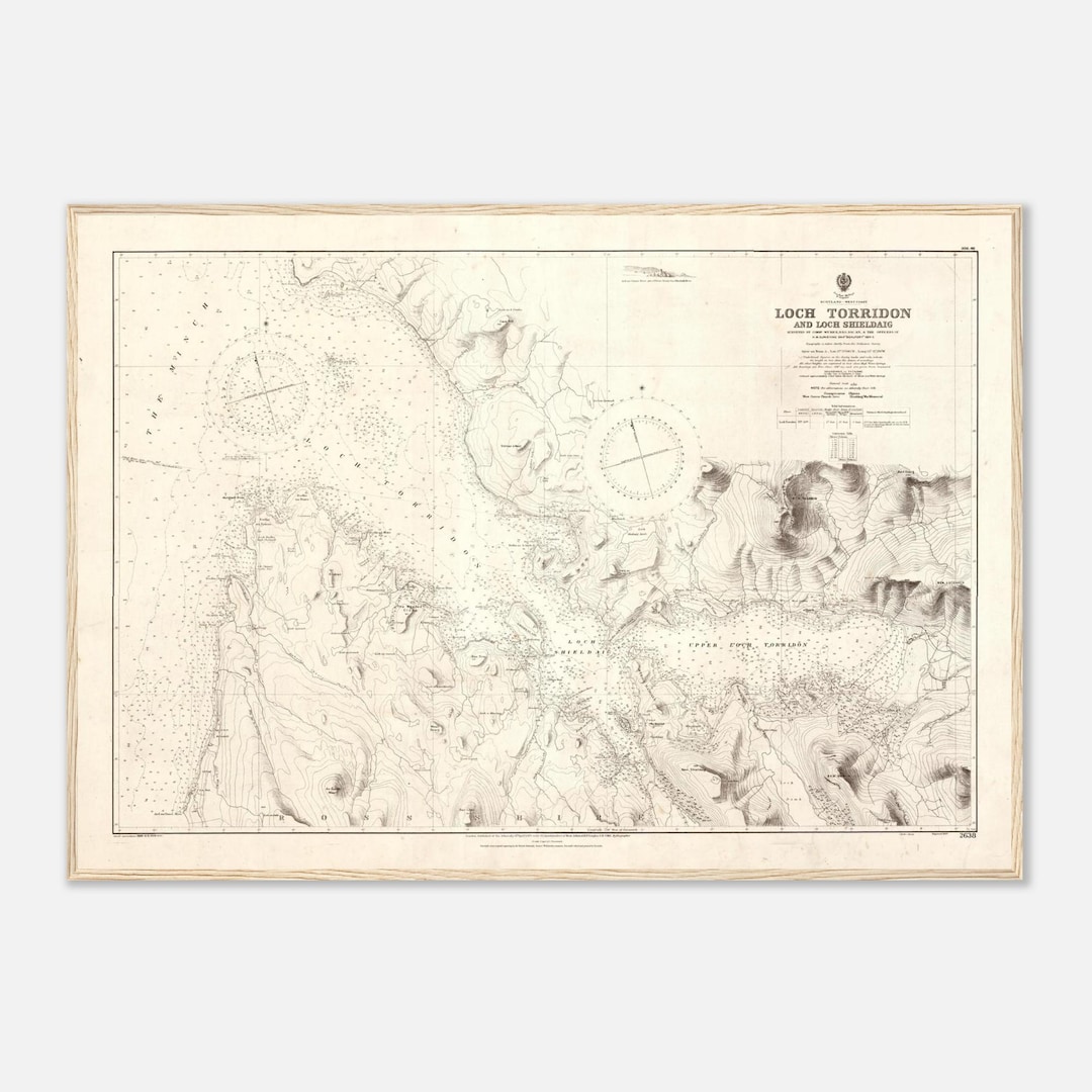 1958 Antique Map of Loch Torridon & Shieldaig (war Memorial Edition ...