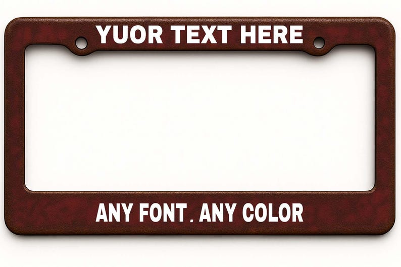 License Plate Frame Custom Metal Personalized Text Vintage Rustic ...