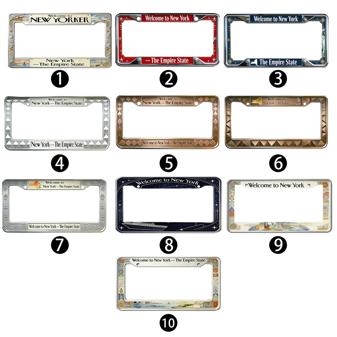 Custom License Plate Frame Welcome to New Yorker Empire State Design ...