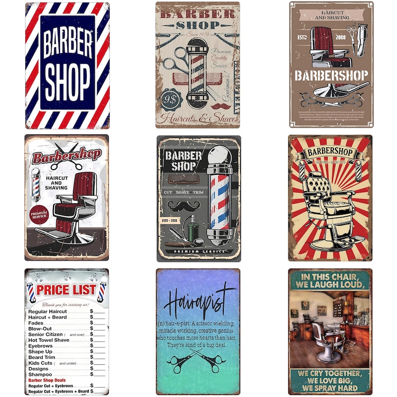 Tin Barber Signs - Etsy