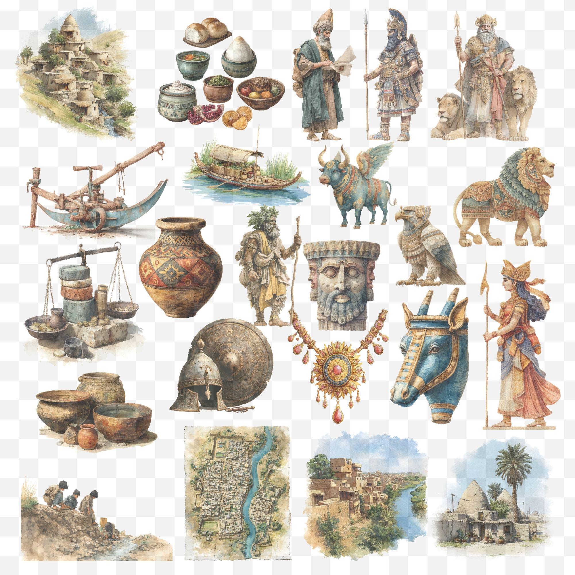 Mini Museum Box – 40 Ancient Mesopotamia Collection Clipart PNG ...
