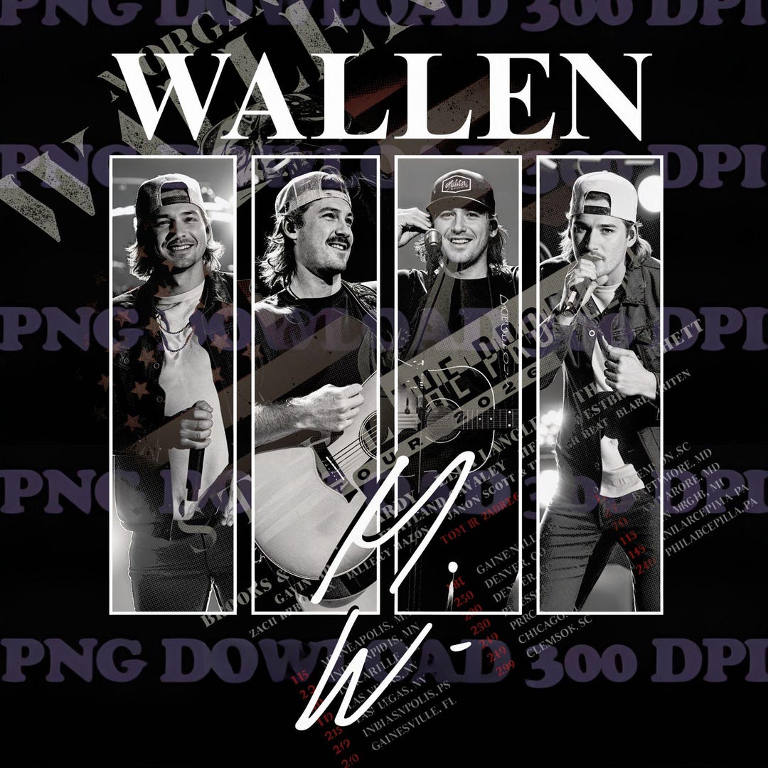Morgan Wallen PNG Digital File, Country Concert Sublimation Design ...