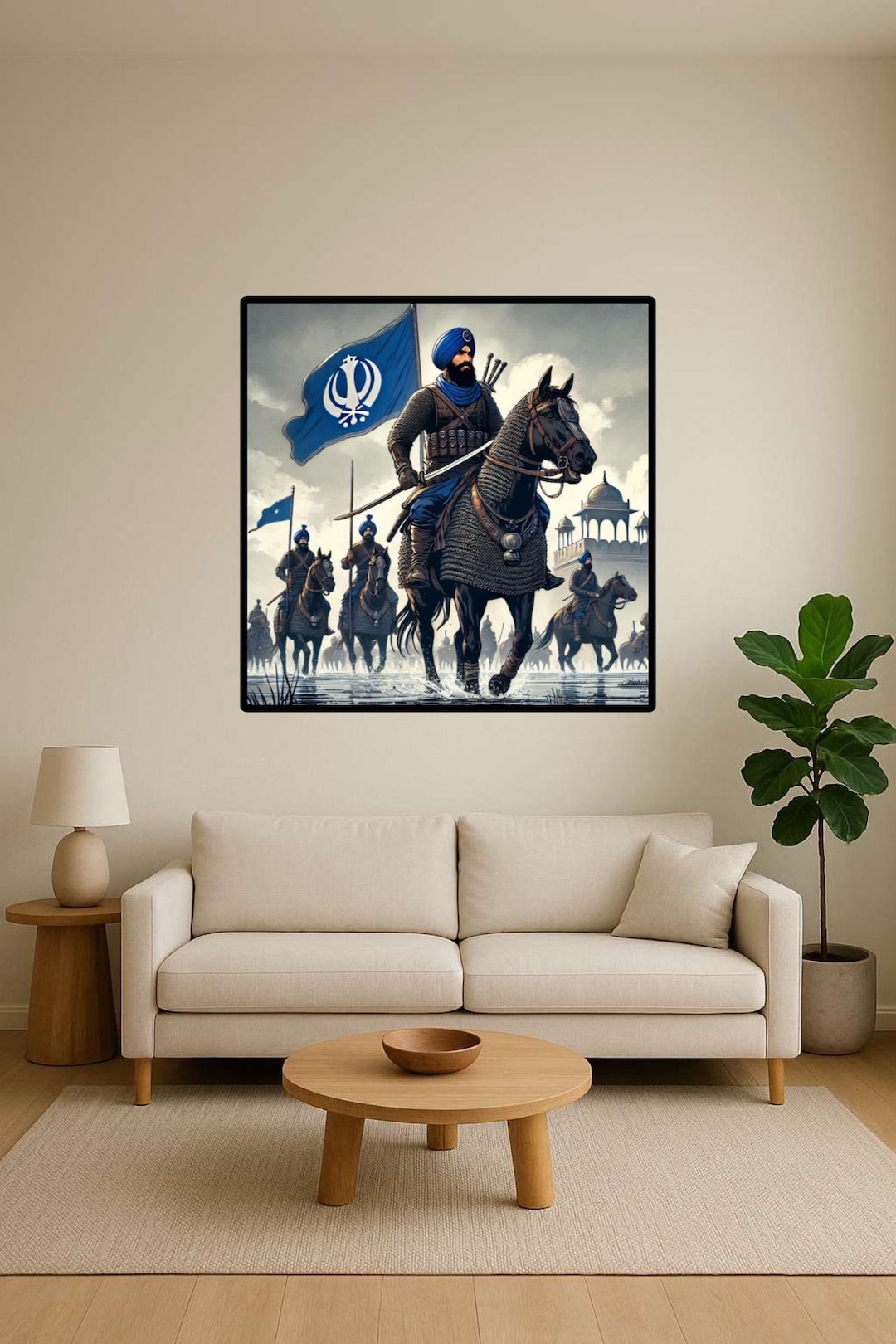 Sikhi Blue Khanda Flag Sikh Warriors on Battle Field Wall Art Poster - Etsy