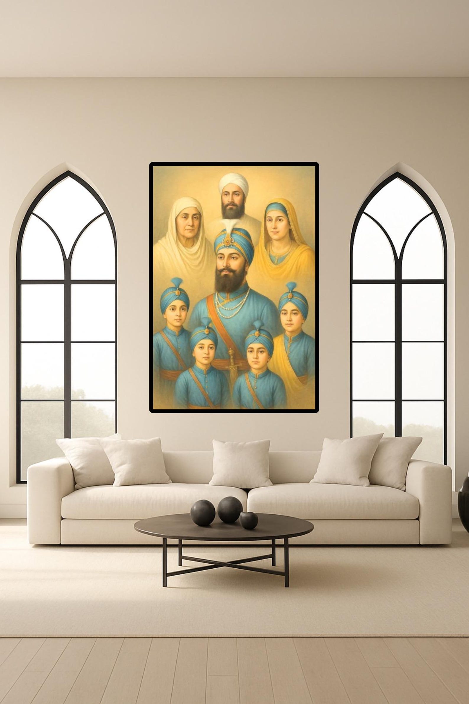 Guru Gobind Singh Ji Father of Chaar Sahibzaade Panj Pyaare Portrait ...