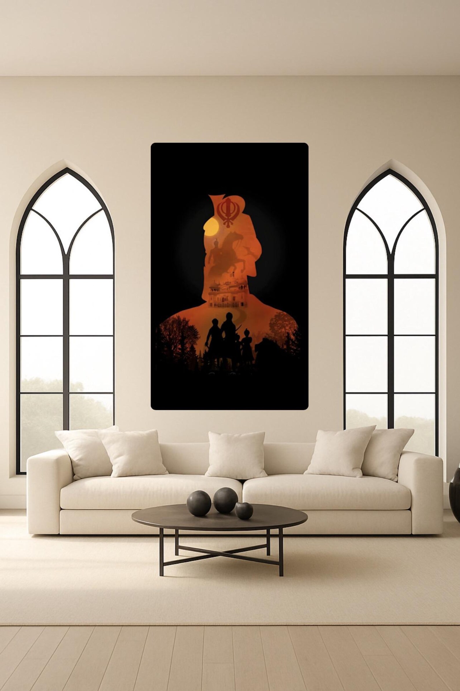 Sikhi Guru Gobind Ji Map Silhouette Guru Warrior Khanda Wall Art Poster - Etsy